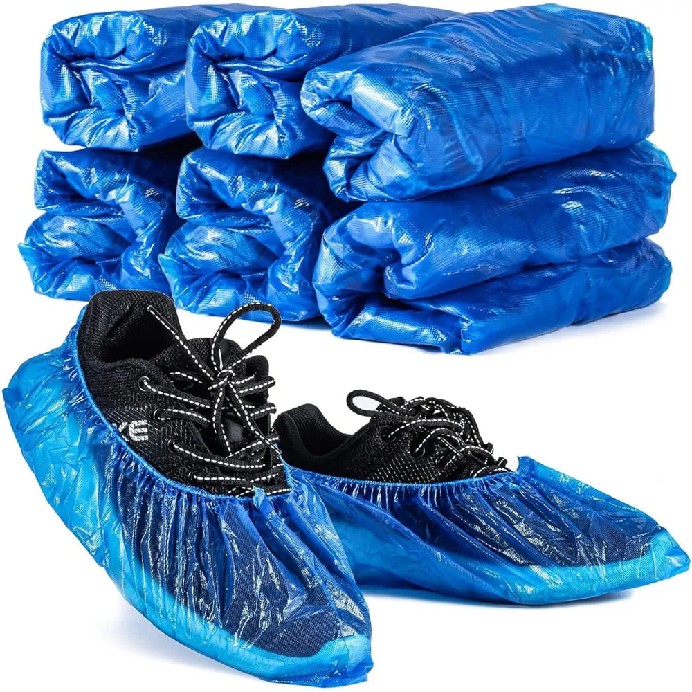 Blue Disposable PE Plastic Shoe Cover Waterproof Overshoes